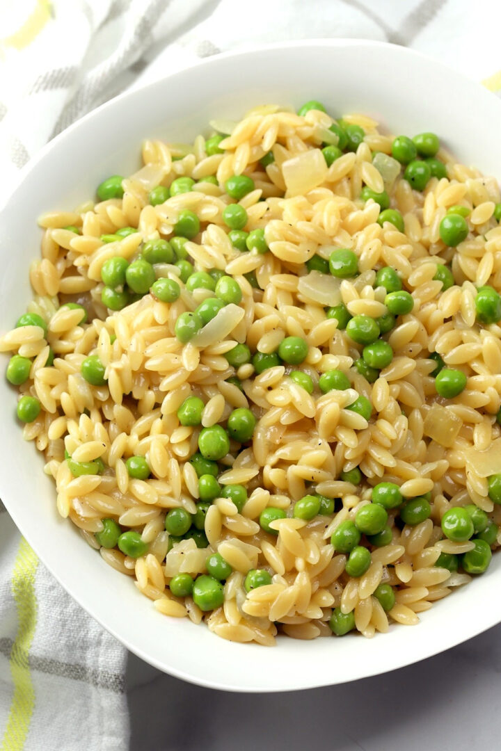 Parmesan Orzo and Peas - The Toasty Kitchen