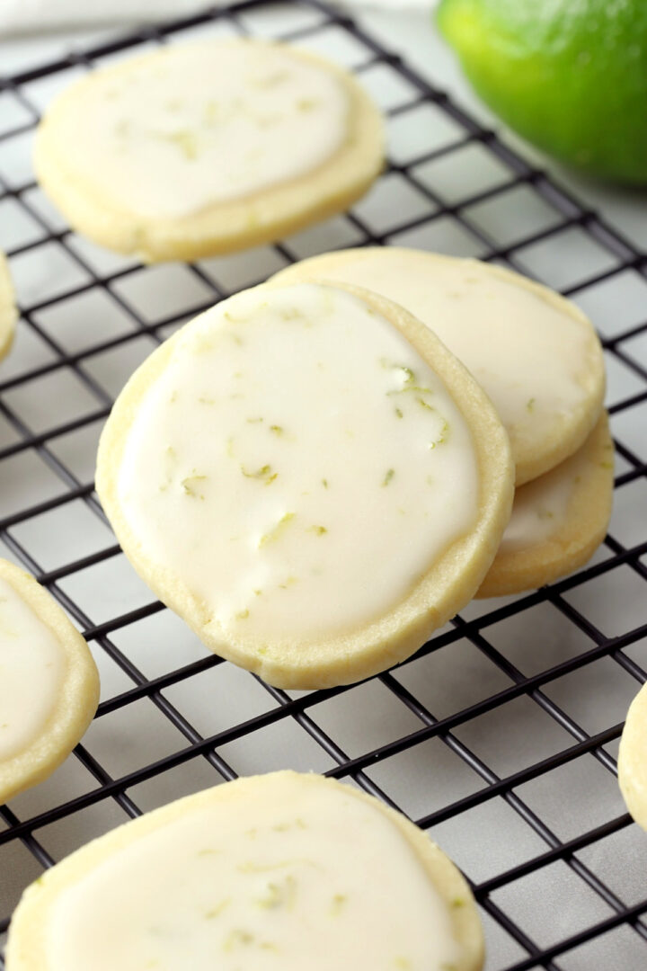 Iced Lime Shortbread Cookies - The Toasty Kitchen