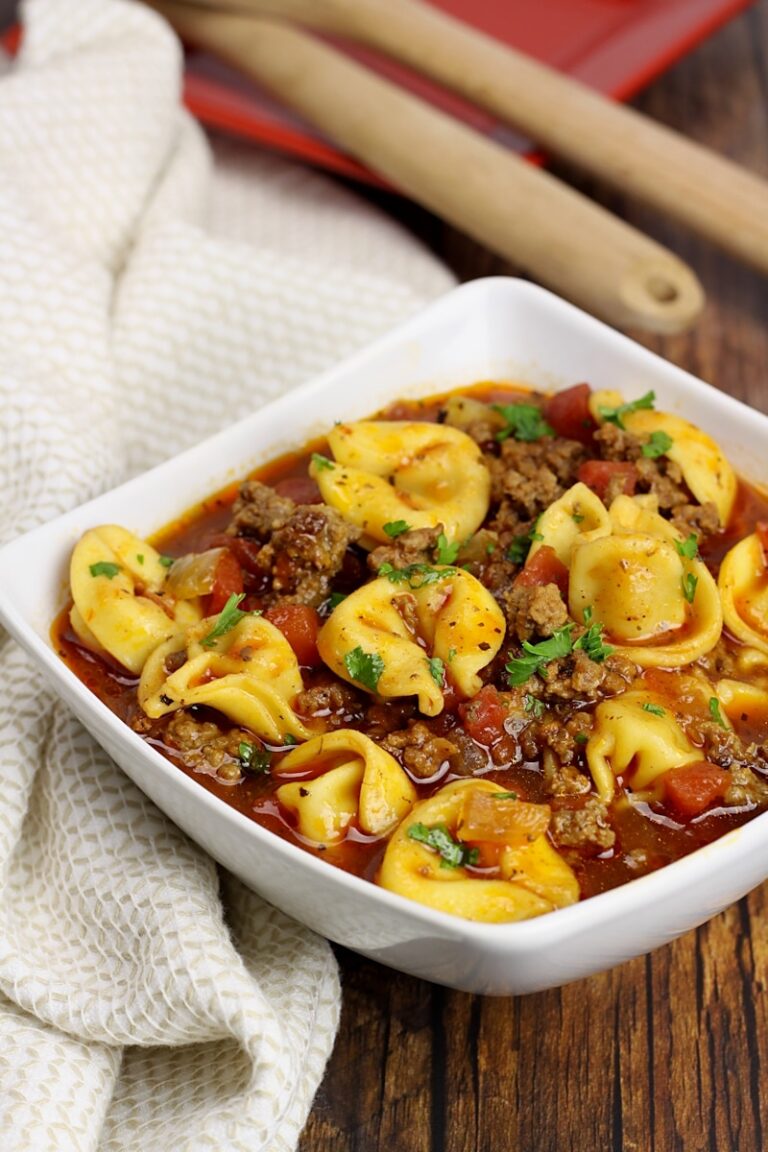 One Pot Beef Tortellini Soup - The Toasty Kitchen