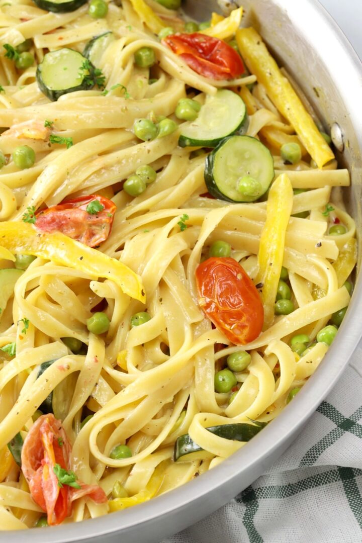 Creamy Pasta Primavera - The Toasty Kitchen