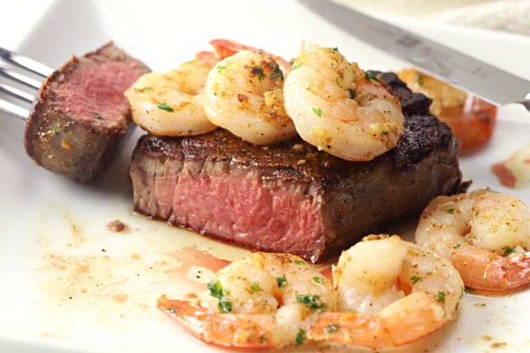 Filet Mignon and Garlic Shrimp - Surf and Turf - The Toasty Kitchen