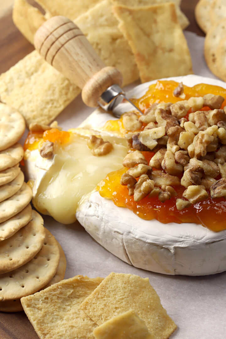 Baked Brie with Apricot Jam - The Toasty Kitchen
