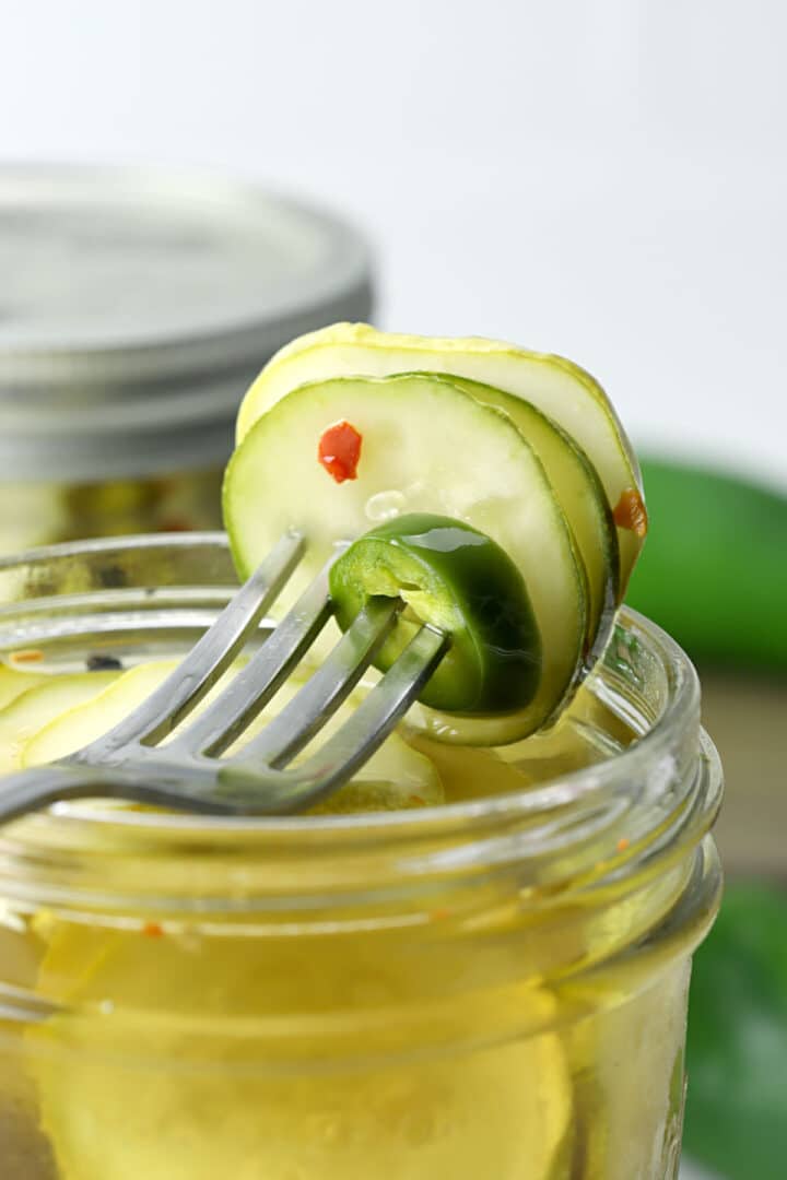 Sweet & Spicy Refrigerator Pickles - The Toasty Kitchen