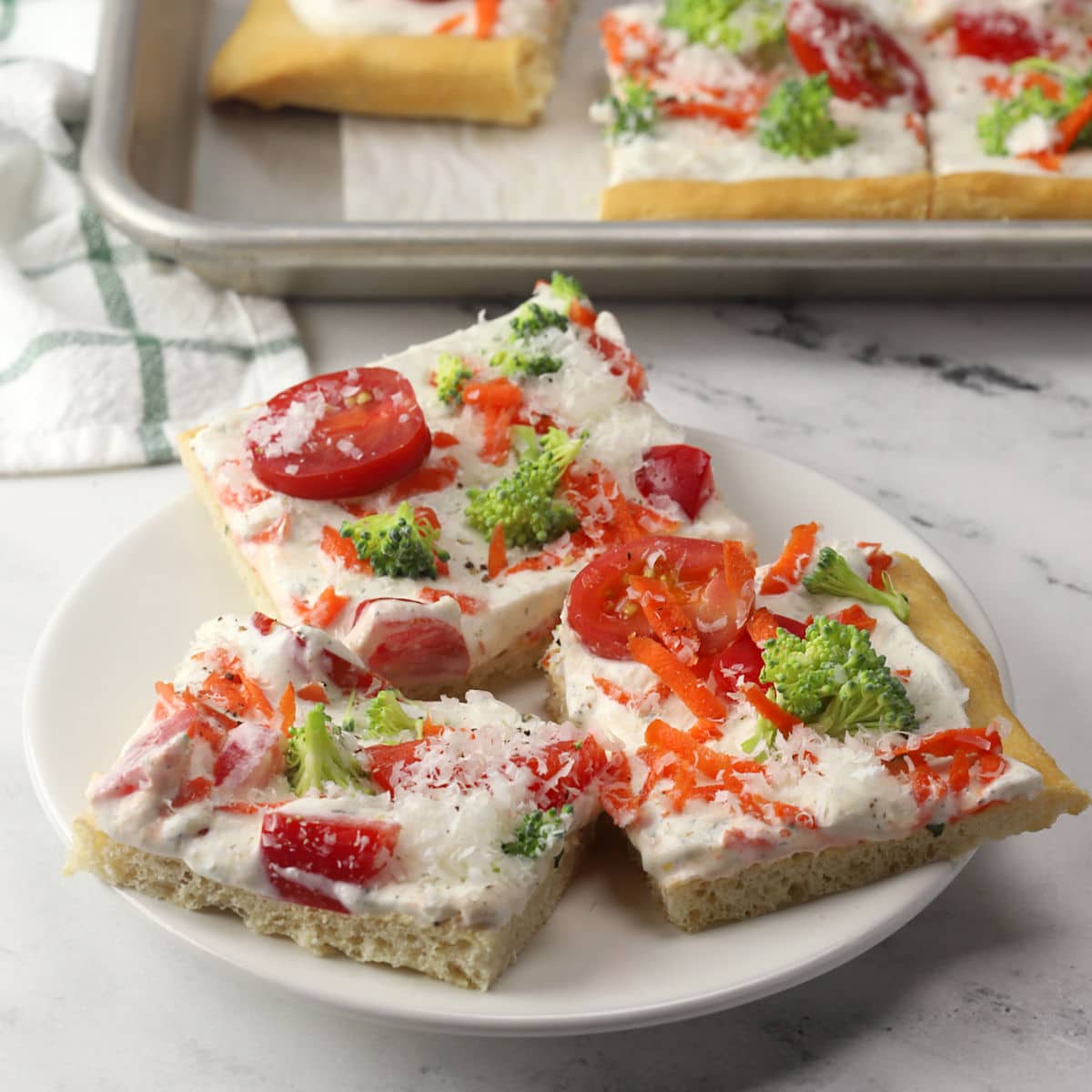 Cold Veggie Pizza - The Toasty Kitchen