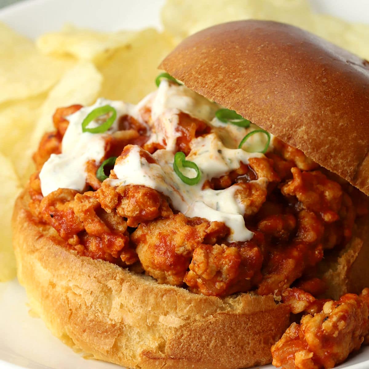 Buffalo Chicken Sloppy Joes - The Toasty Kitchen