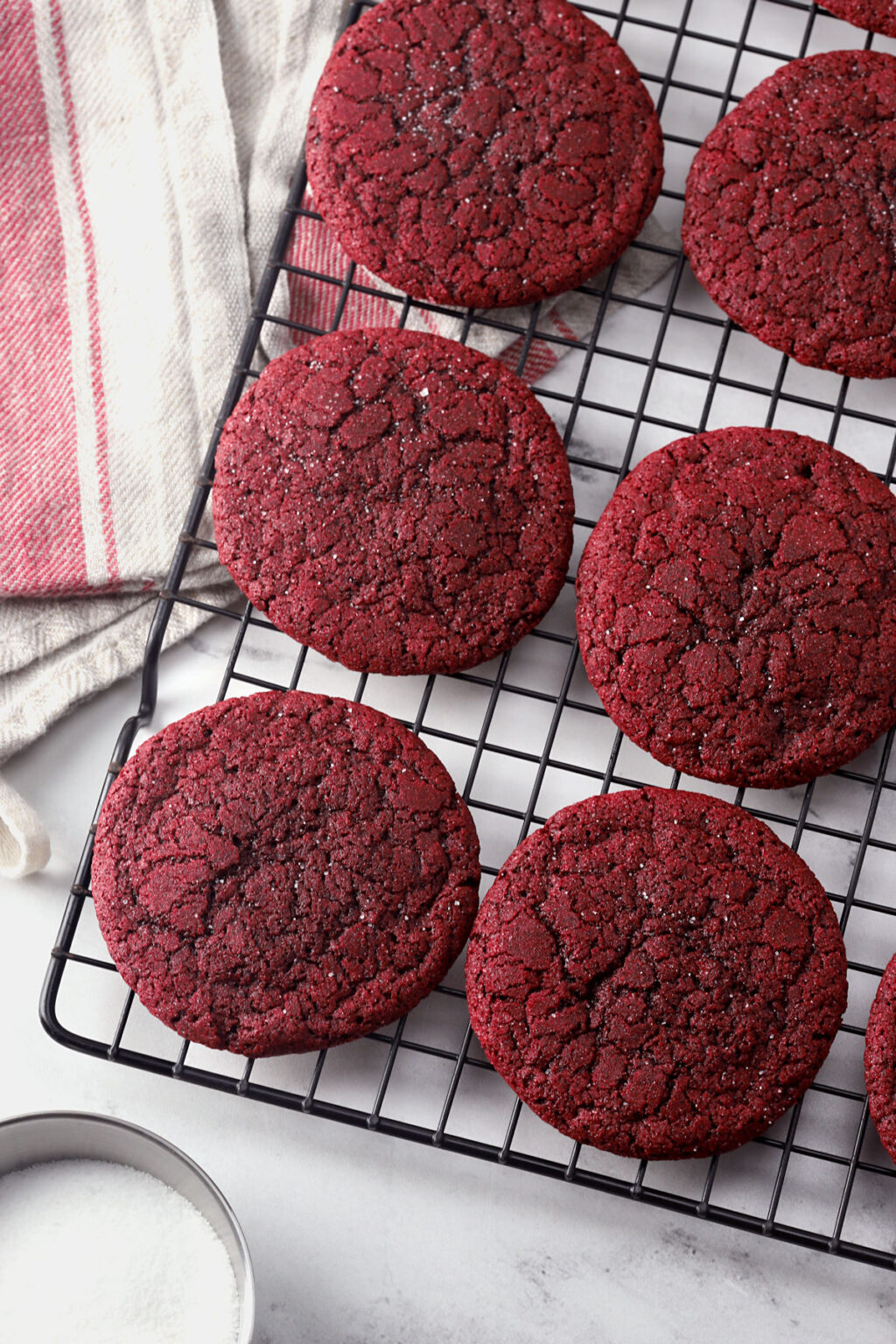 Red Velvet Sugar Cookies - The Toasty Kitchen