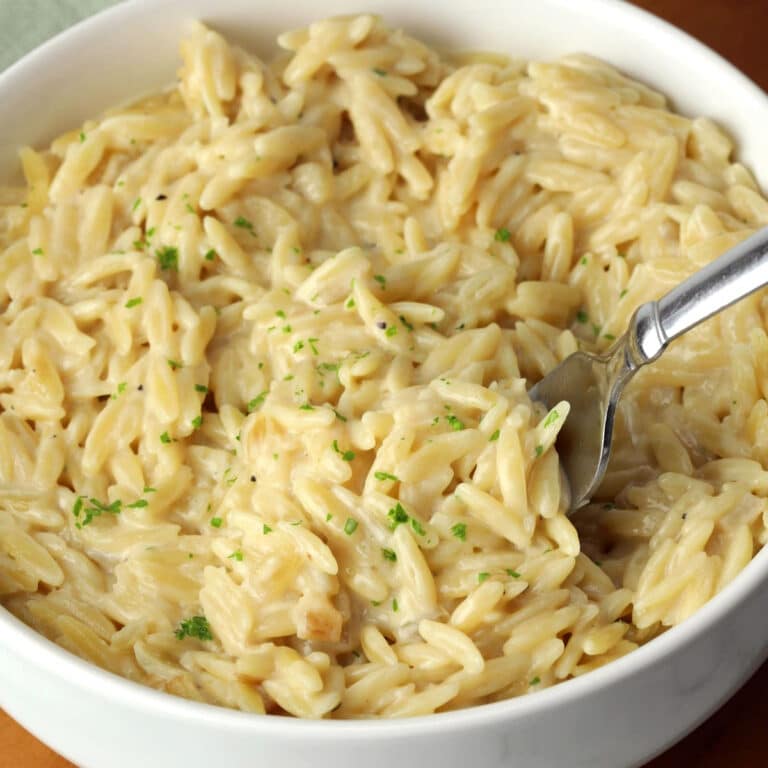 Parmesan Orzo and Peas - The Toasty Kitchen